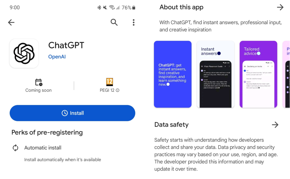 ChatGPT Android App - Pre-Order Started